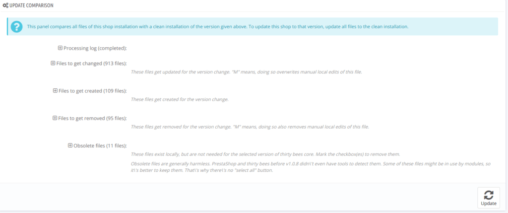 Thirty Bees Git Updater Module Preview See The Latest Upgrade Path In Thirty Bees